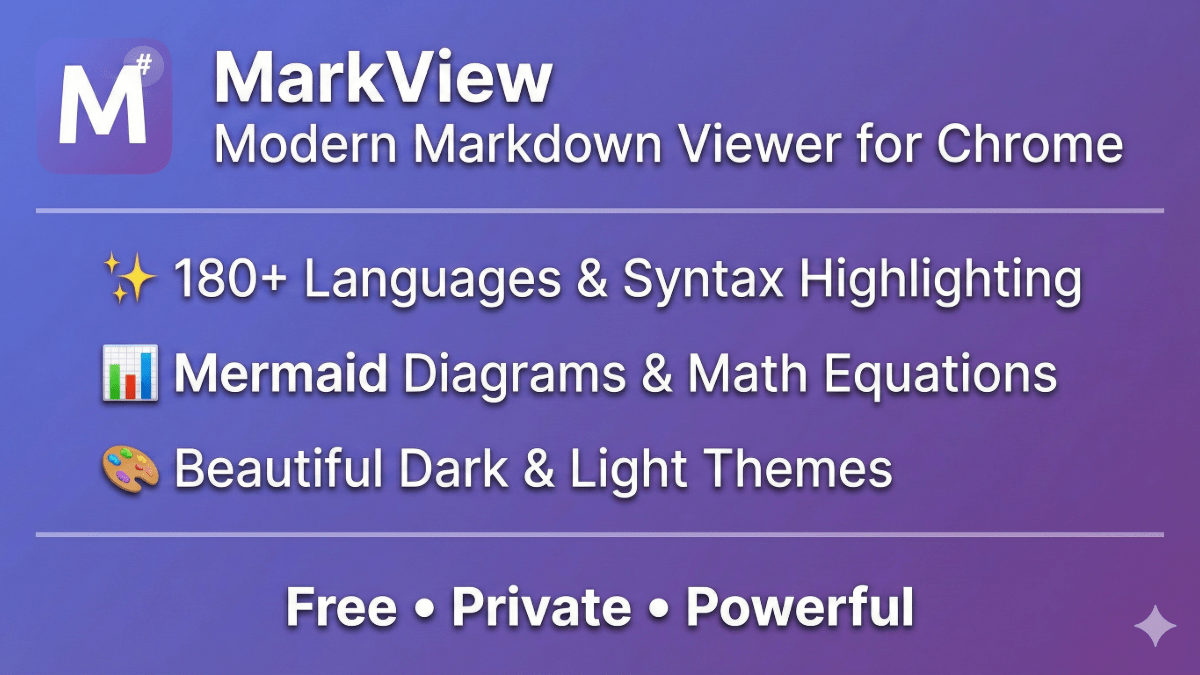 MarkView - Markdown Viewer for Chrome & Edge | Free Extension